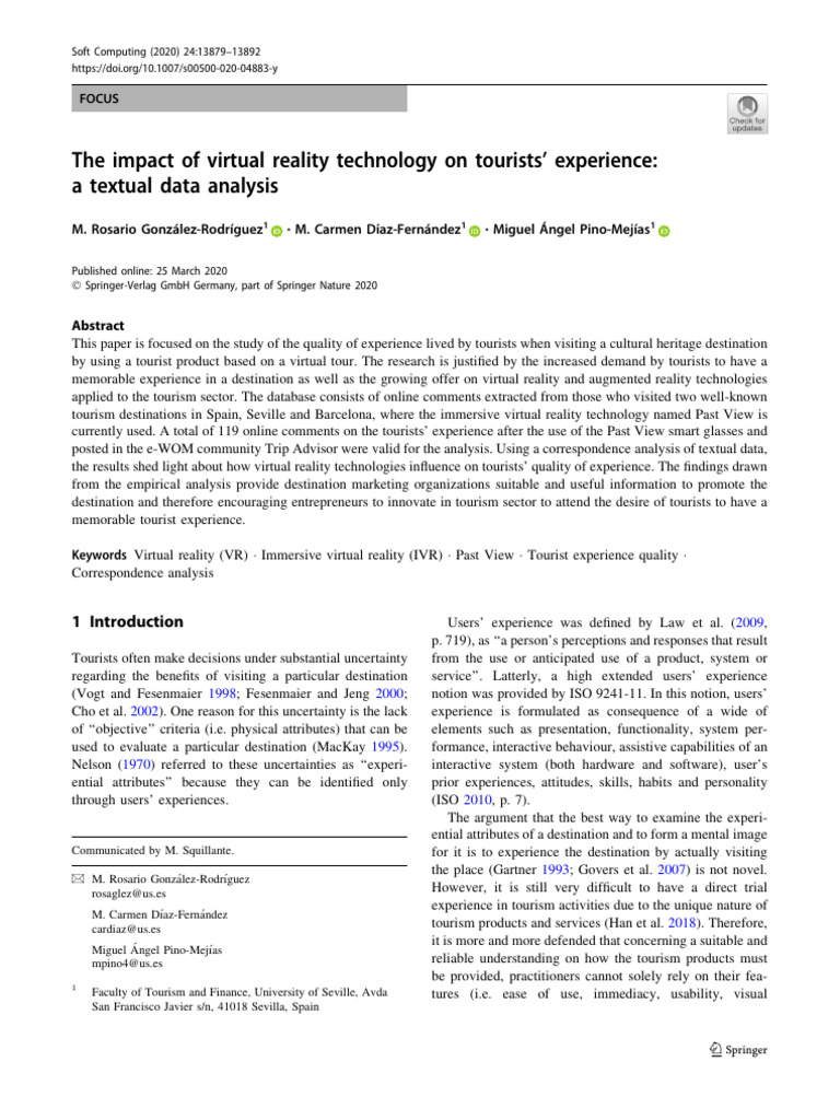 D - The Impact of Virtual Reality Technology On Tourists' Experience A ...