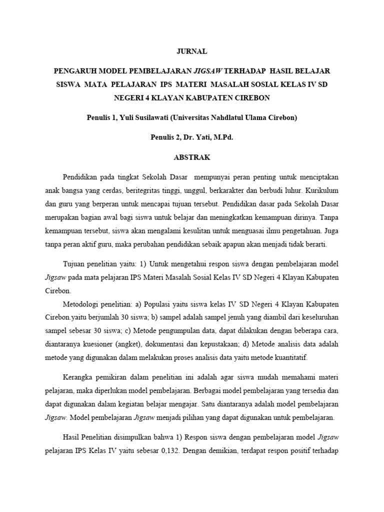 JURNAL YULI SUSILAWATI | PDF