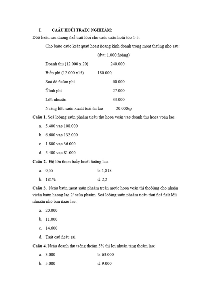 Cau Hoi Trac Nghiem Va Bai Tap Chuong 3 | PDF