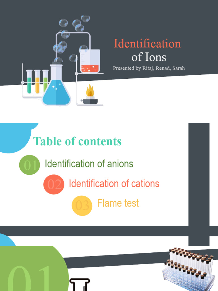 Identification of anions and cations general info | PDF