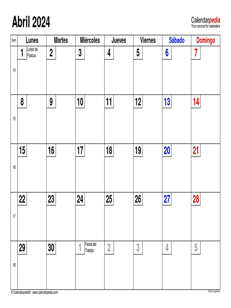 calendario-abril-2024-espana-horizontal-cifras-pequenas | PDF