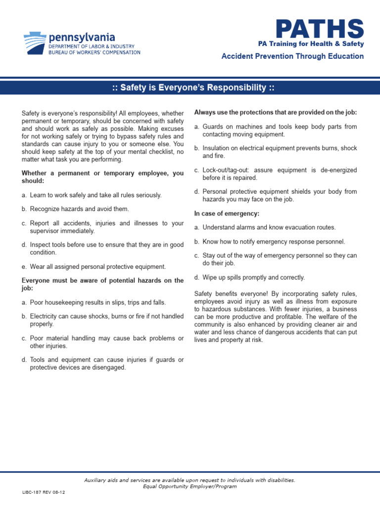 Workplace Safety Guidelines for Employees | PDF