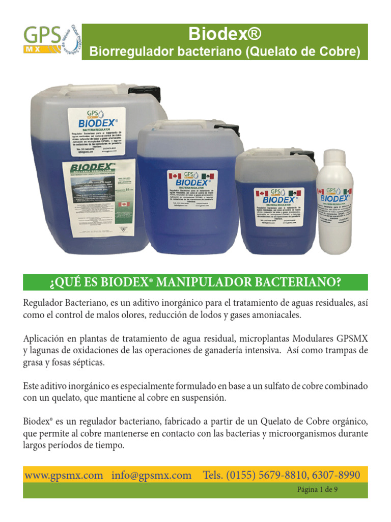 Biodex®️ Bioregulador bacteriano 2020-comprimido | PDF | Aguas residuales | Las bacterias
