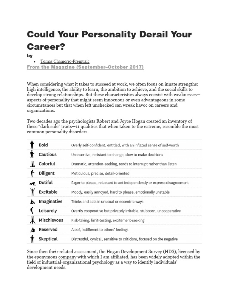 Could Your Personality Derail Your Career | PDF | Risk | Leadership