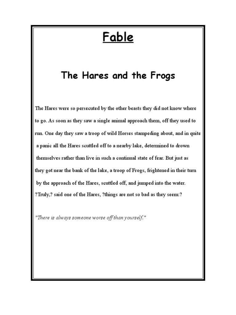 Fable: The Hares and The Frogs | PDF