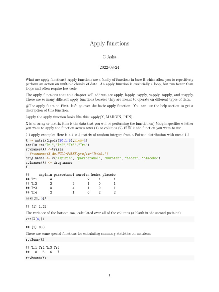 Apply Functions | PDF