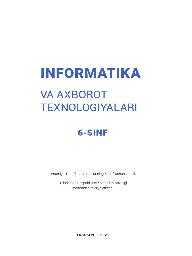 Informatika 6-Sinf | PDF