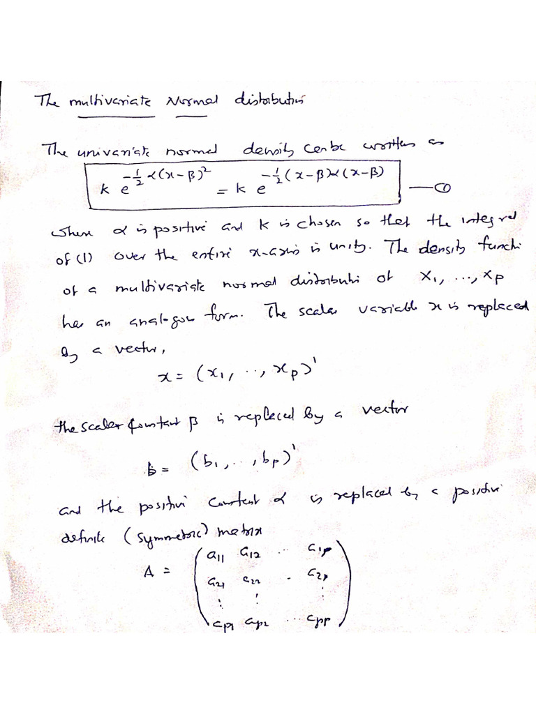 Multivariate Notes | PDF