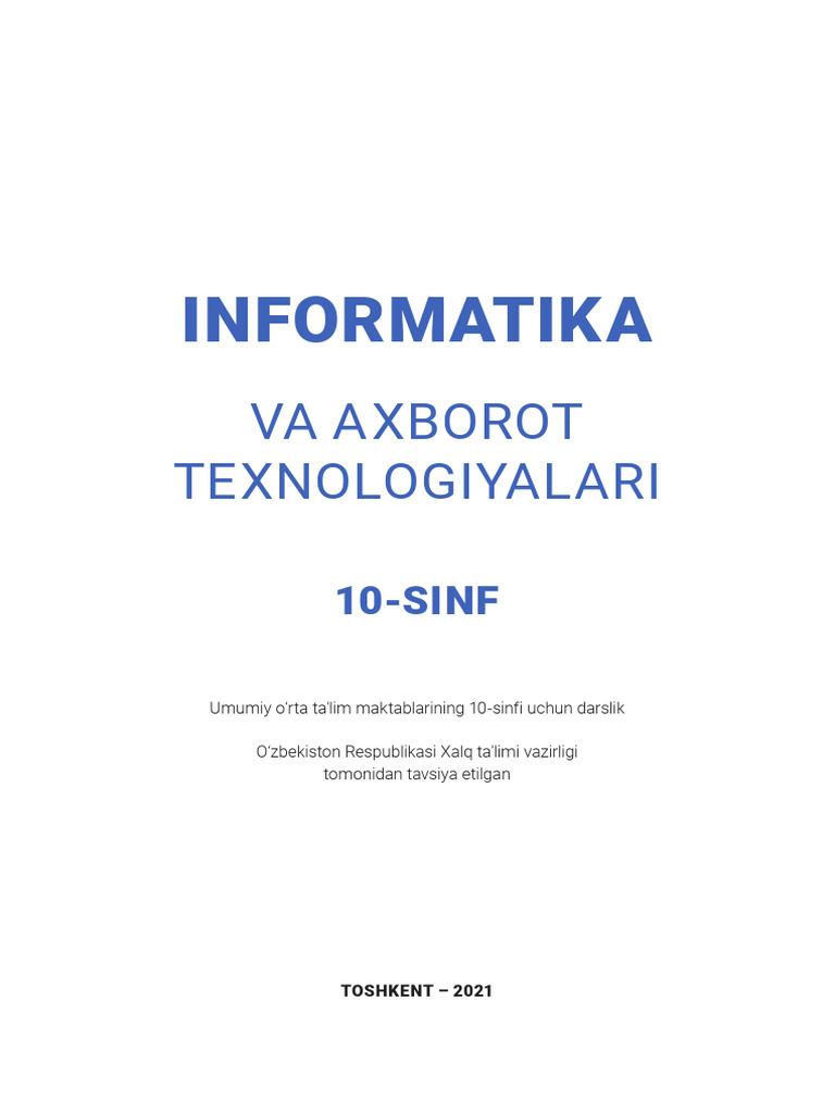 Informatika 10-Sinf | PDF