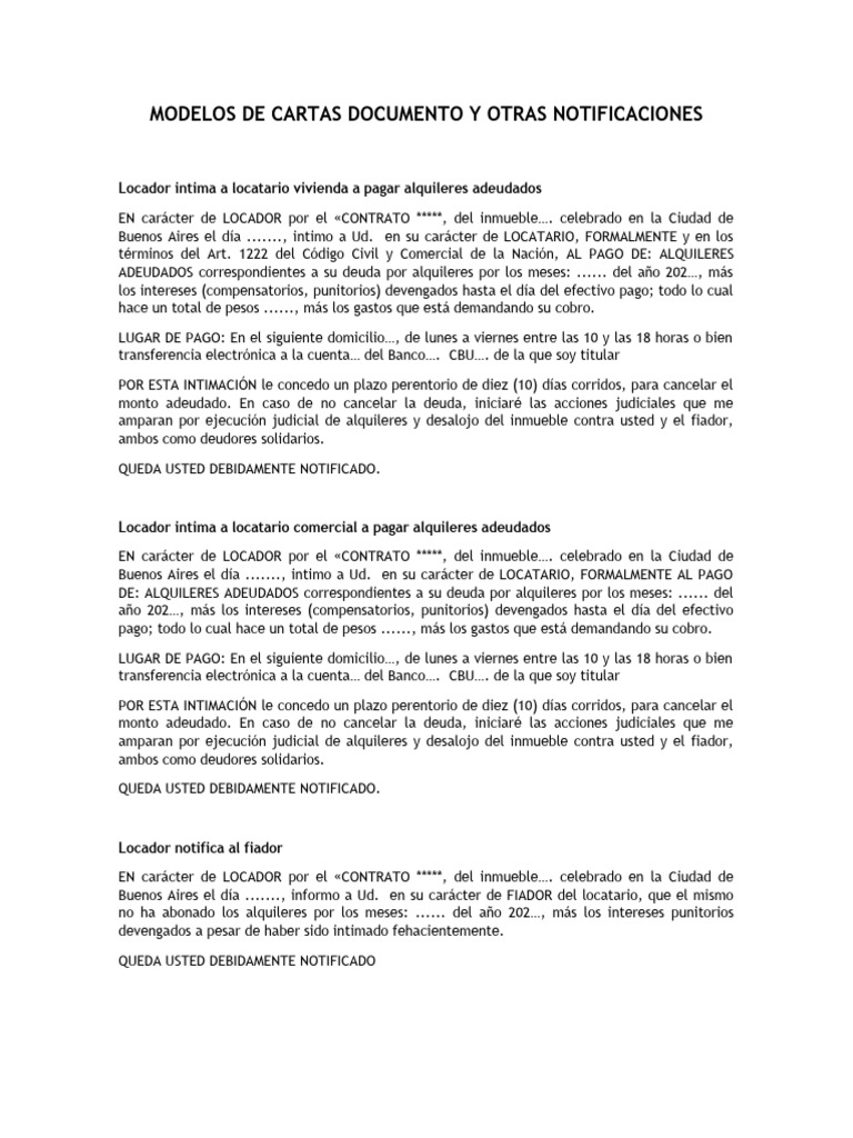 Modelos de Notificaciones Legales | PDF
