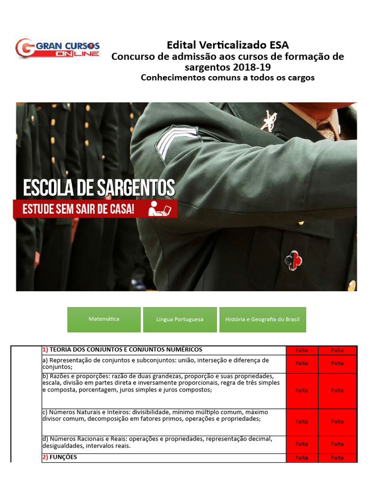 Edital Verticalizado ESA | PDF