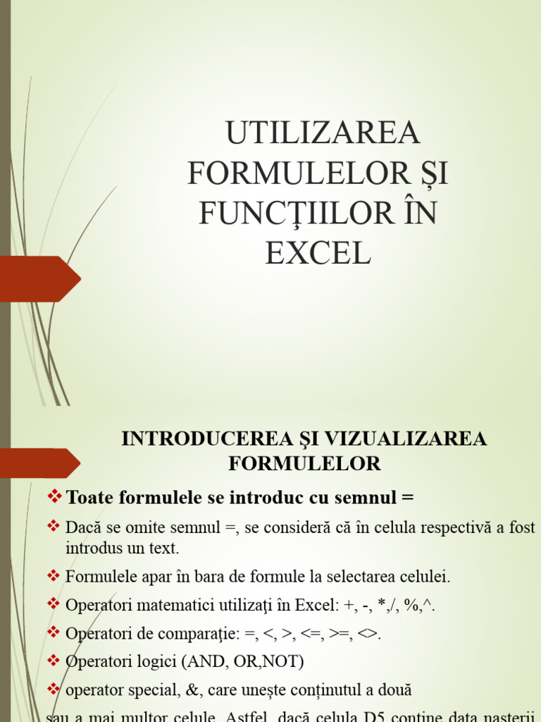 Formule Functii in Excel | PDF