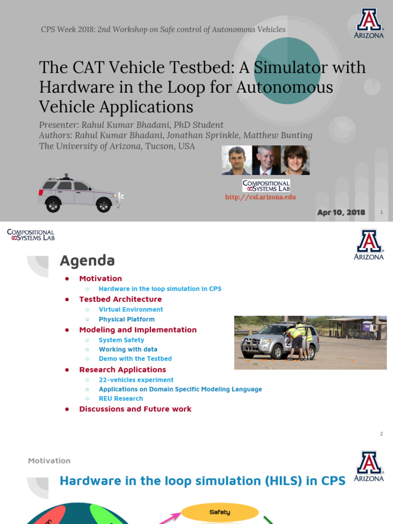 CAT Vehicle Testbed Presentation - SCAV | PDF