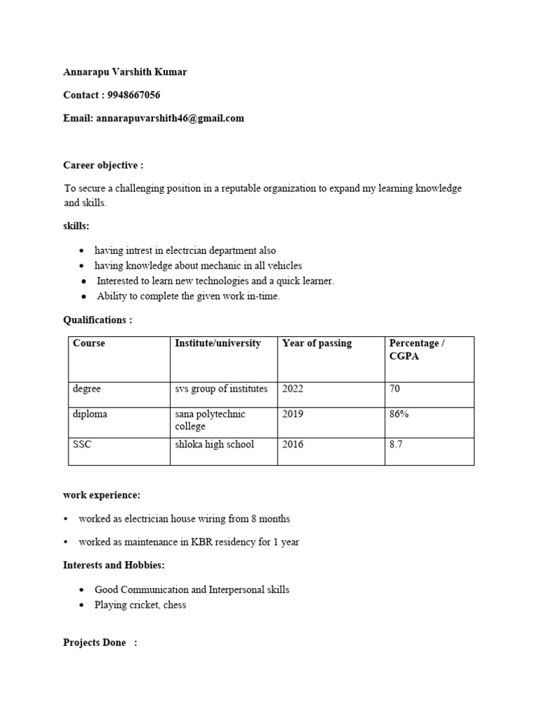 Varshith Resume | PDF