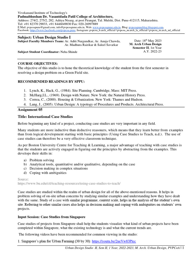 UDS II ASsignment Brief - Case Study - A.Y 2022-23 | PDF