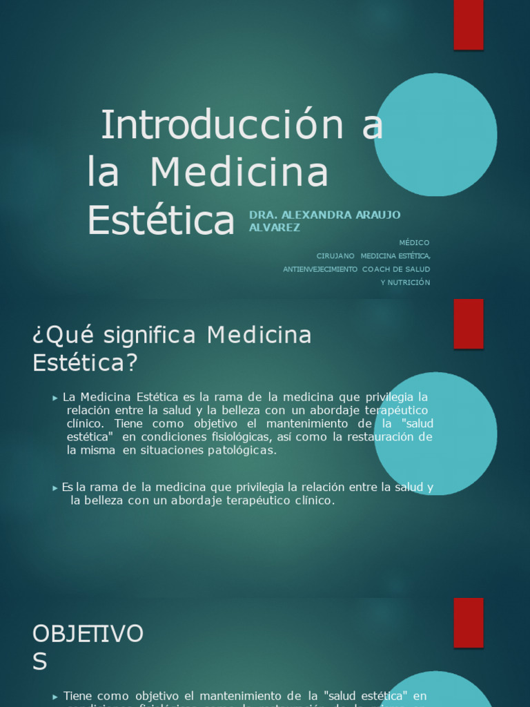 Clase 1. Introducción a La Medicina Estética | PDF | Medicina | Cirugía plástica