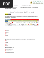 QCM - Microsoft Word - Excel - PowerPoint | PDF | Microsoft Word | Microsoft Excel