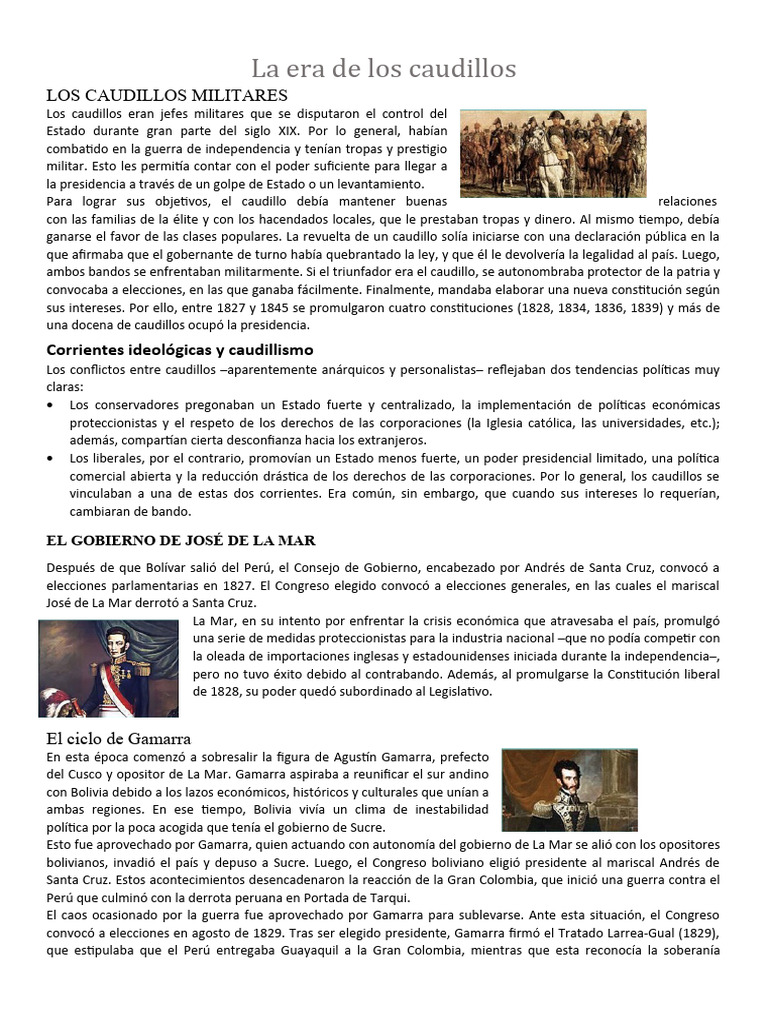 La Era de Los Caudillos para Compartir | PDF | Perú | América del Sur