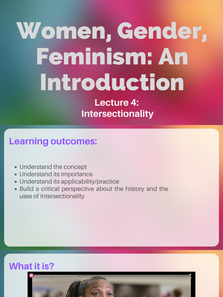 Slides - Lecture 4 - Fall 2023 | PDF | Intersectionality | Gender