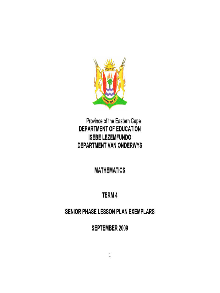 Term 4 Maths Lesson Plans Final - Part1 | PDF