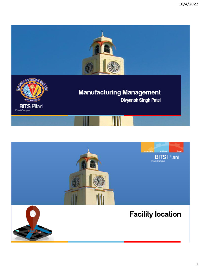 Ch4 Facility Location - ME F316 | PDF | Airline Hub | Center Of Mass