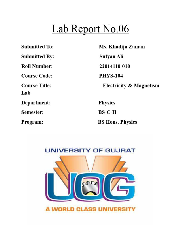 Lab Report No 6 Bs Physics | PDF | Oscillation | Tension (Physics)
