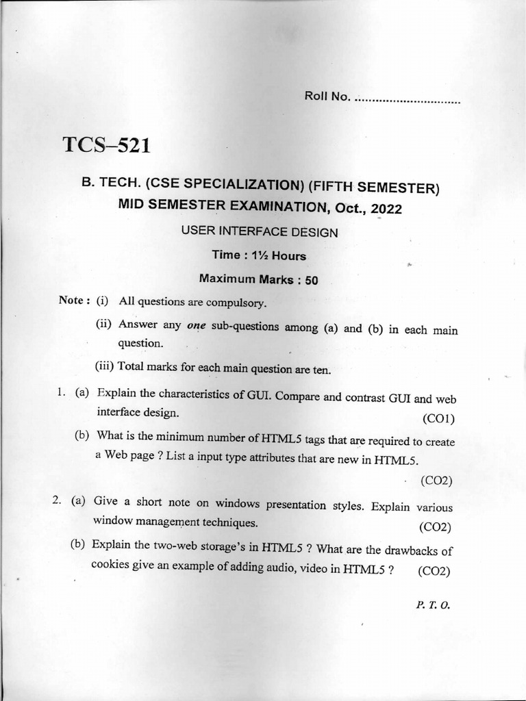 TCS-521 User Interface Design | PDF