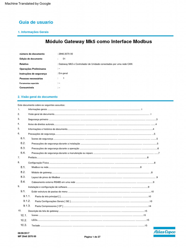 Módulo Gateway Mk5 Como Interface Modbus - PT-BR | PDF