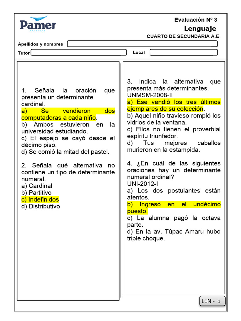 Eva Lenguaje Semana 3 4to Sec | PDF