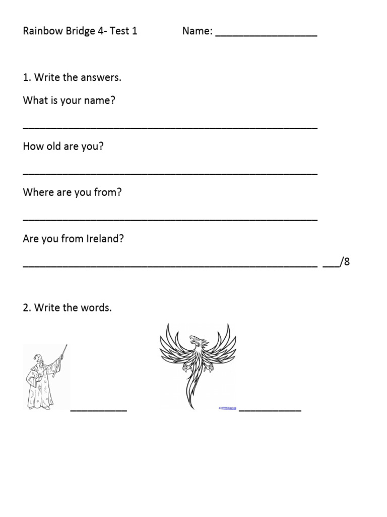 Rainbow Bridge 4 Test 1 | PDF
