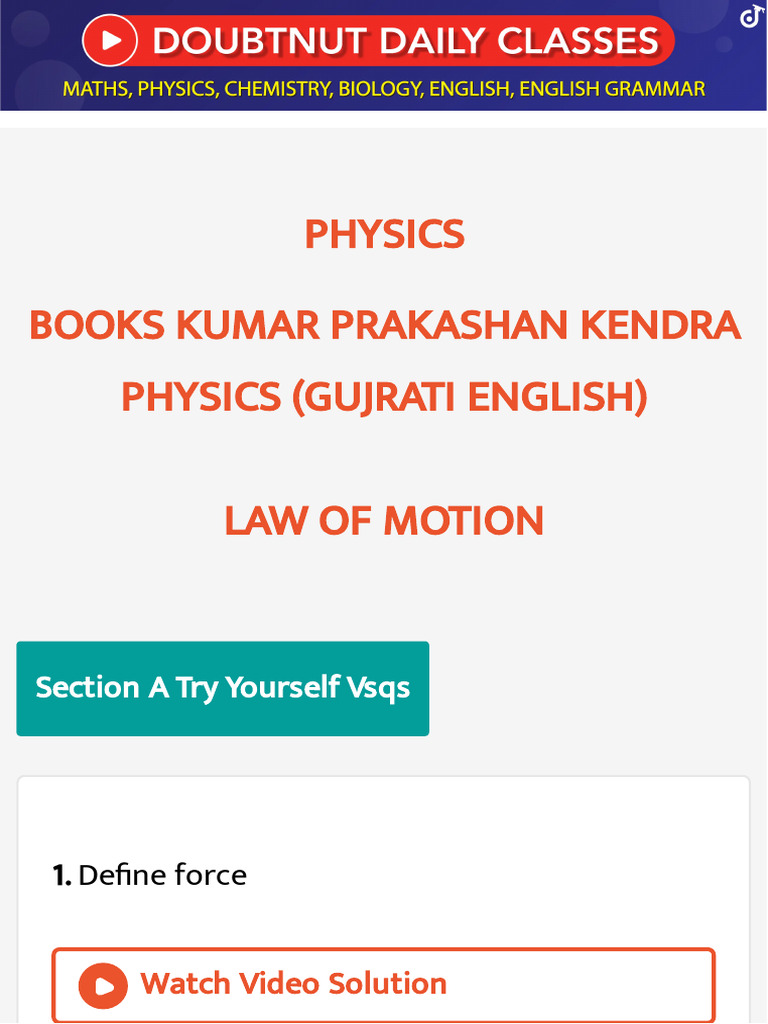 1335 Books Doubtnut Question Bank | PDF | Force | Friction