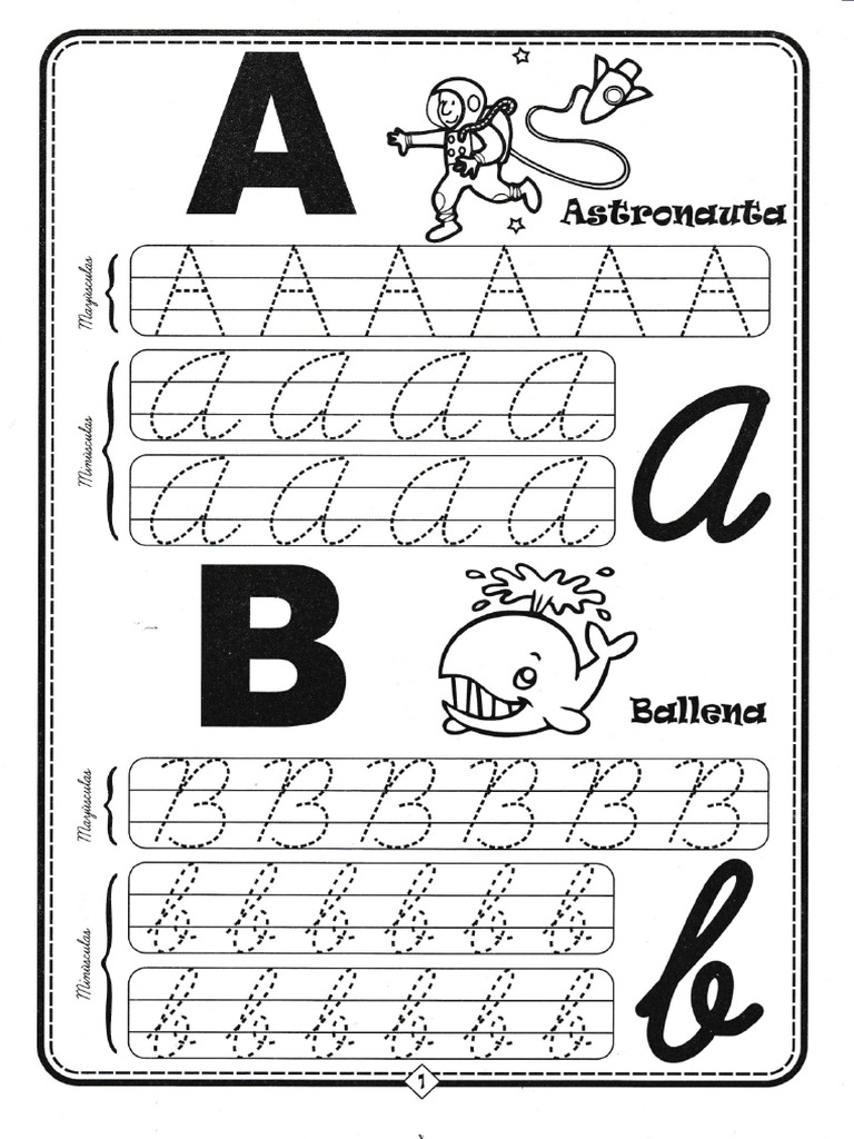 Trazos Abecedario en Letra Cursiva Por Materiales Educativos Maestras | PDF
