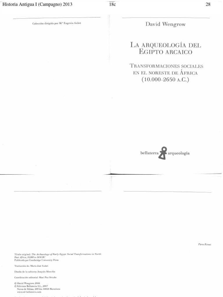 WENGROW - La Arqueología Del Egipto Arcaico - pp95 y Ss | PDF