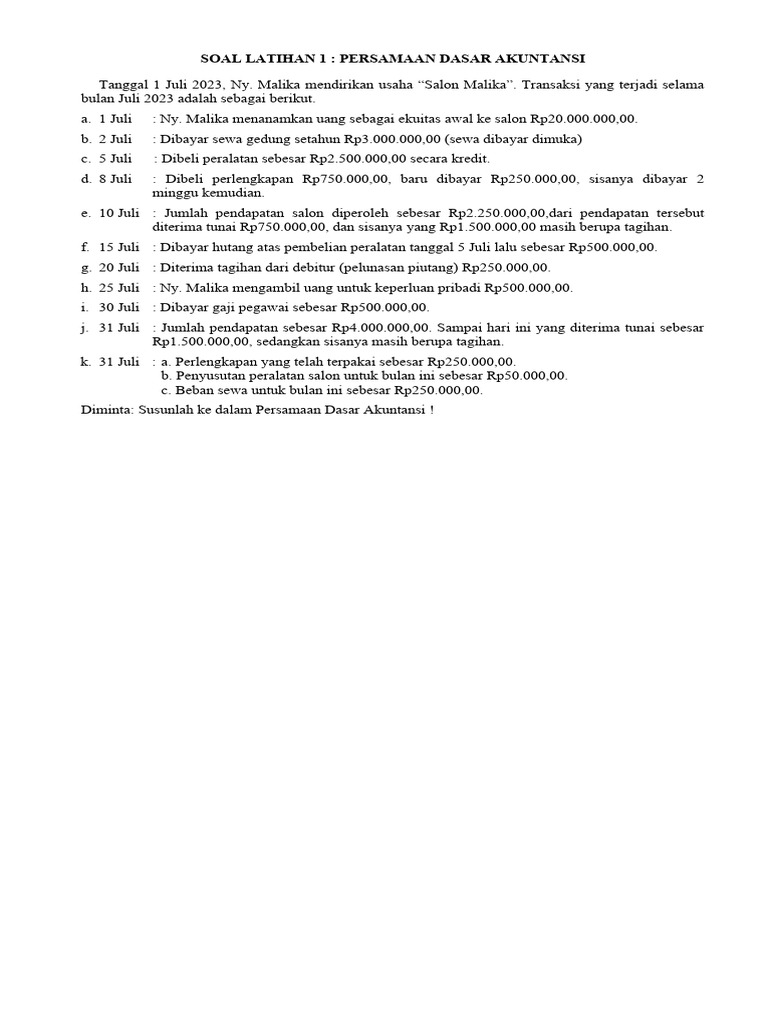 Soal Latihan 1 Pda | PDF