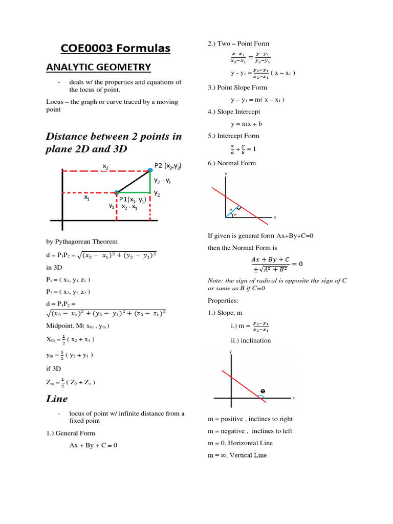 COE0003 Formulas Prepared by Engr. Kurt Ryan D. Velasco | PDF