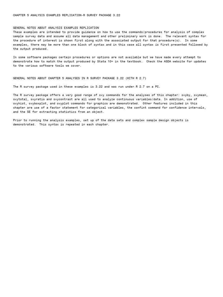 Chapter 5 Analysis Examples Replication FALL 2011 R | PDF
