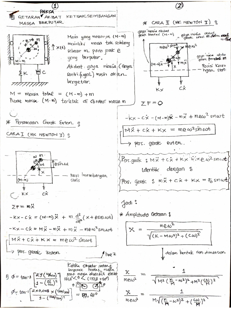 Getaran Paksa Akibat Massa Tak Balance | PDF