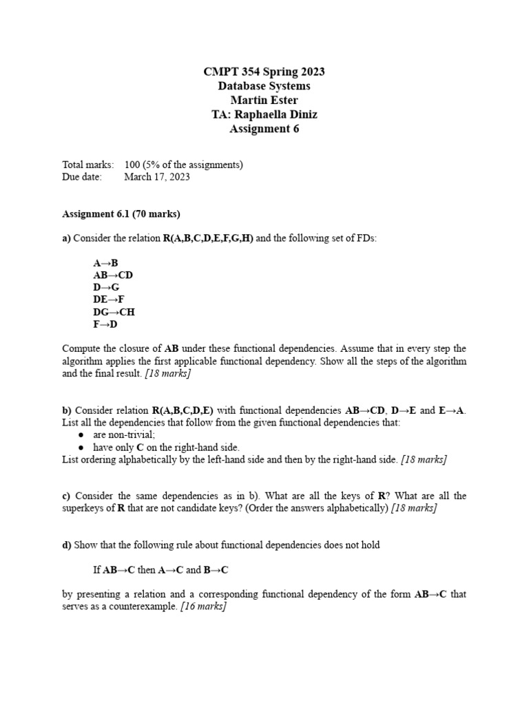 354 1-23 Assignment6 | PDF