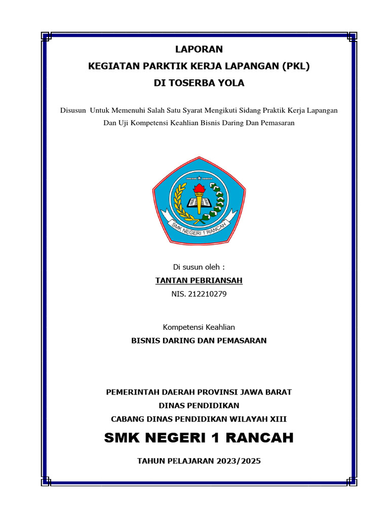 Laporan Kegiatan Prakerin Yola-Tantan | PDF