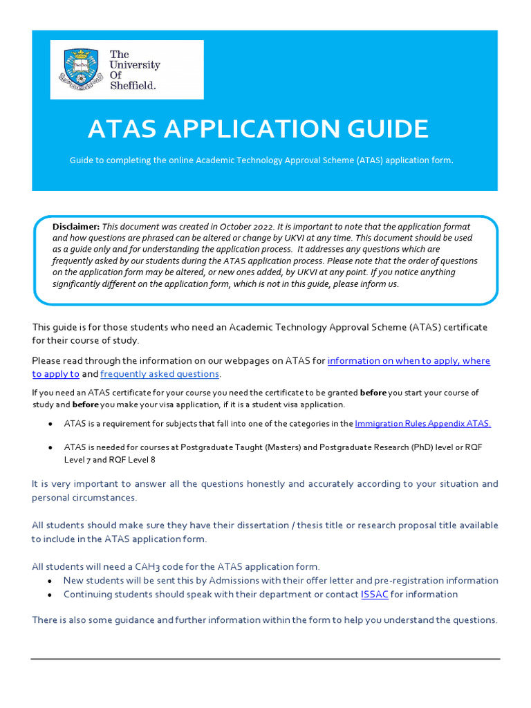ATAS Application Guide Final 032023 | PDF