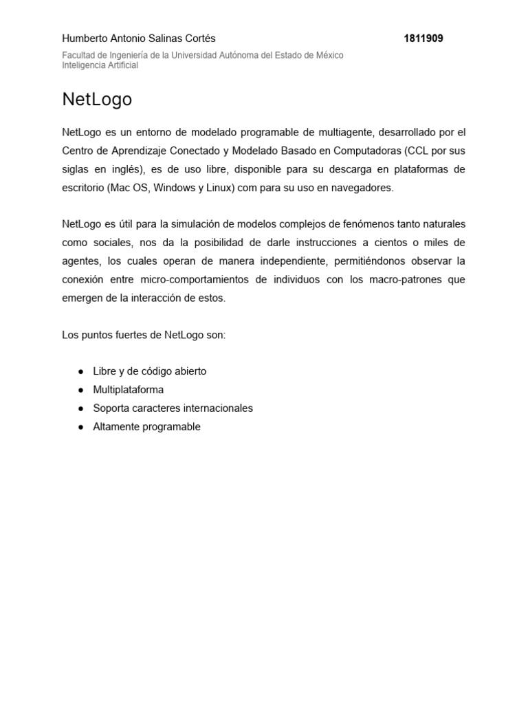 NetLogo | PDF | Interfaces gráficas de usuario | Software multiplataforma