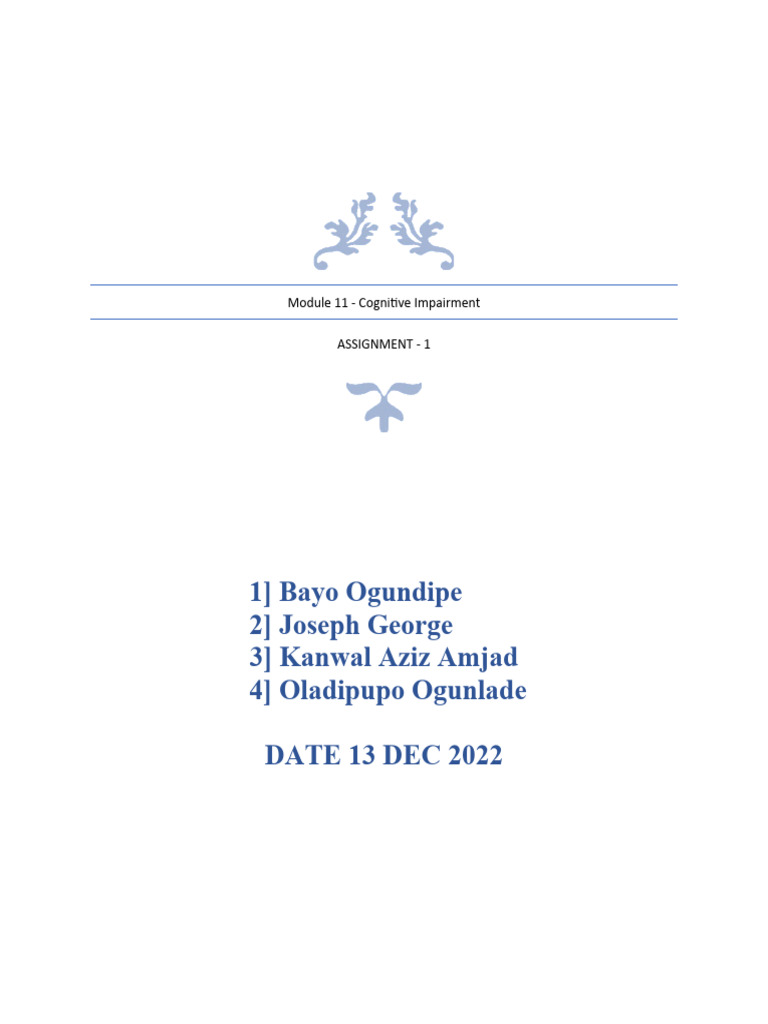 Module 11 - Assignment - 1 | PDF | Mental Disorder | Anxiety Disorder Module 11 - Assignment - 1 | PDF | Mental Disorder | Anxiety Disorder