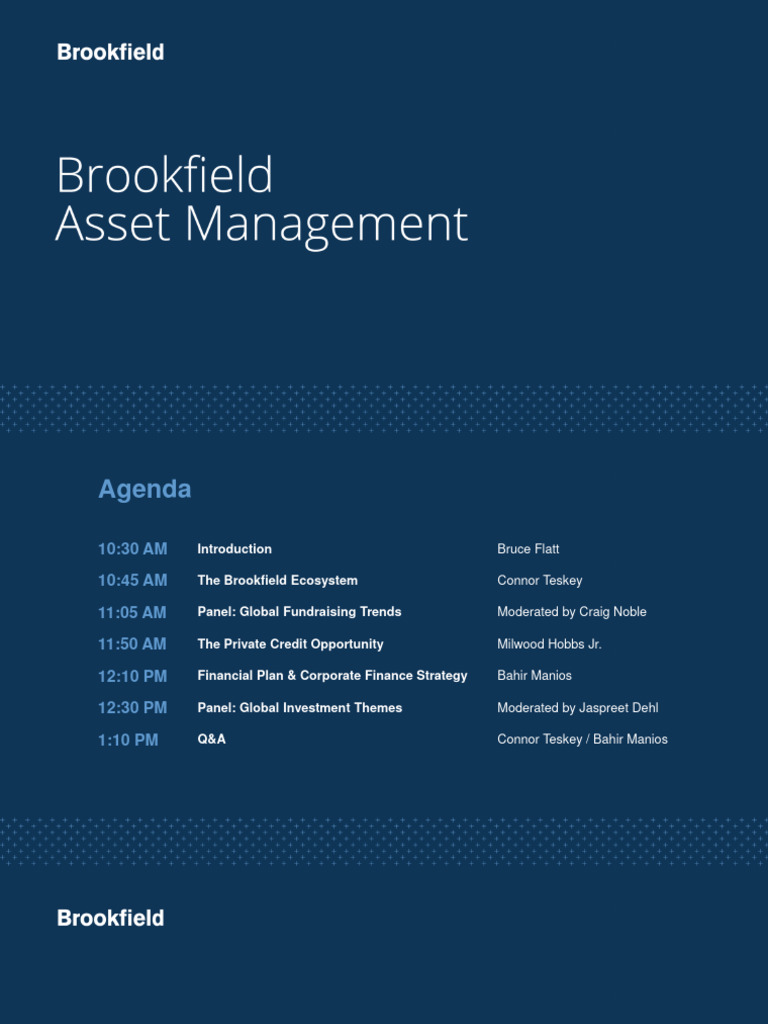 Brookfield Asset Management Investor Day 2023 | PDF | Private Equity | Loans