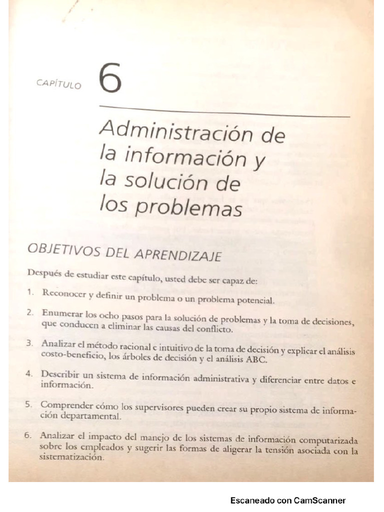 Capitulo 6 Administracion de La Informacion y La Solucion A Los Problemas | PDF