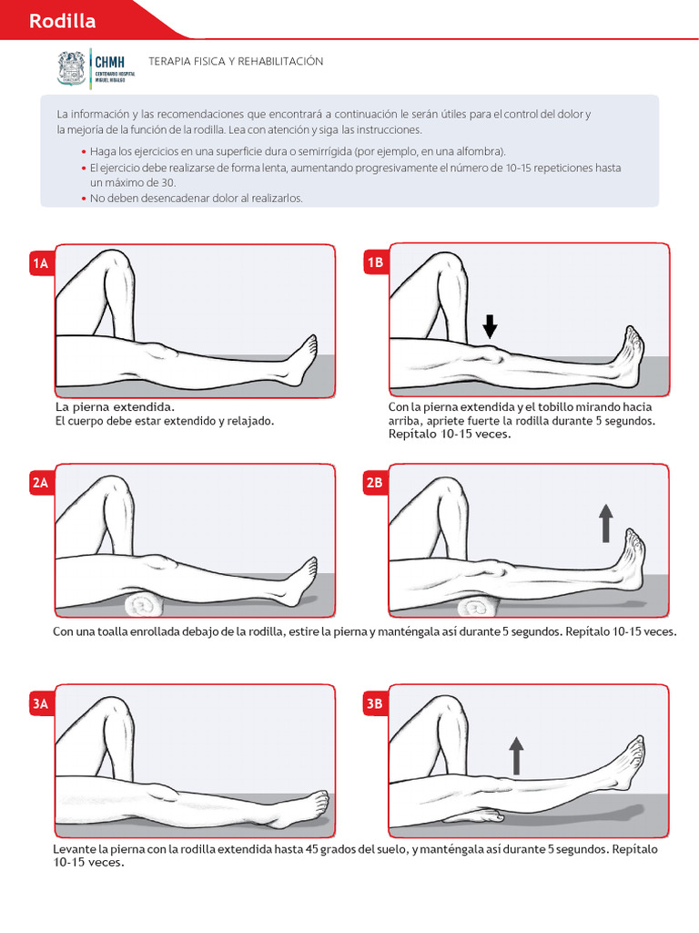 Ejercicios de Rehabilitación para Rodilla | PDF