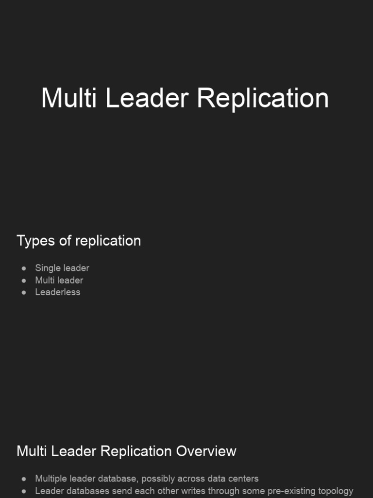 3 - Multi Leader Replication | PDF
