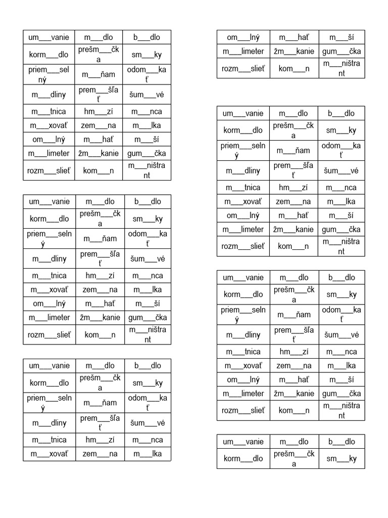 Pravopisné Cvičenie 3 - M | PDF