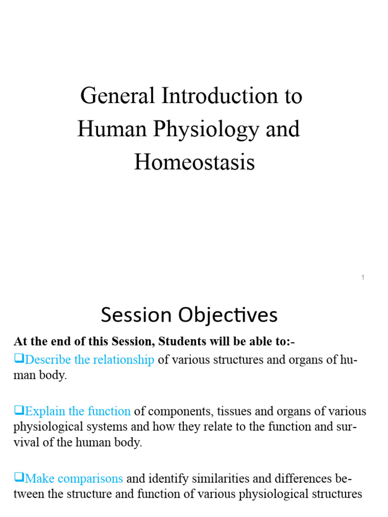 1) Introduction & Homeostasis | PDF | Homeostasis | Human Body