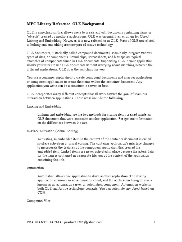 Ole | PDF | Component Object Model | Application Programming Interface