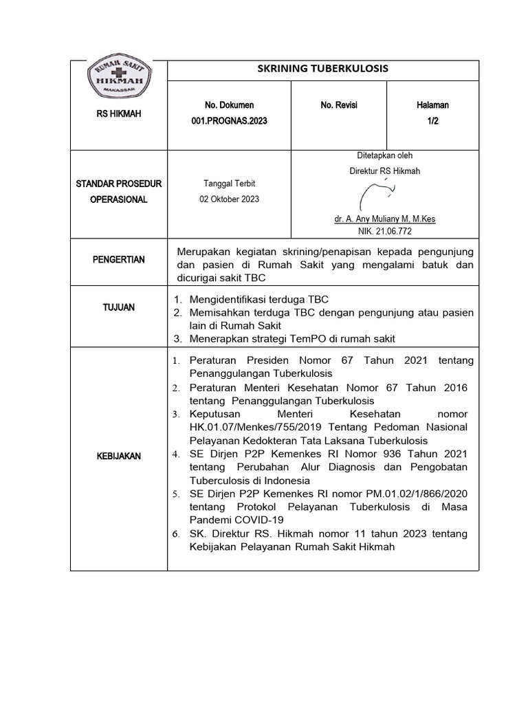 Sop Skrining TBC | PDF